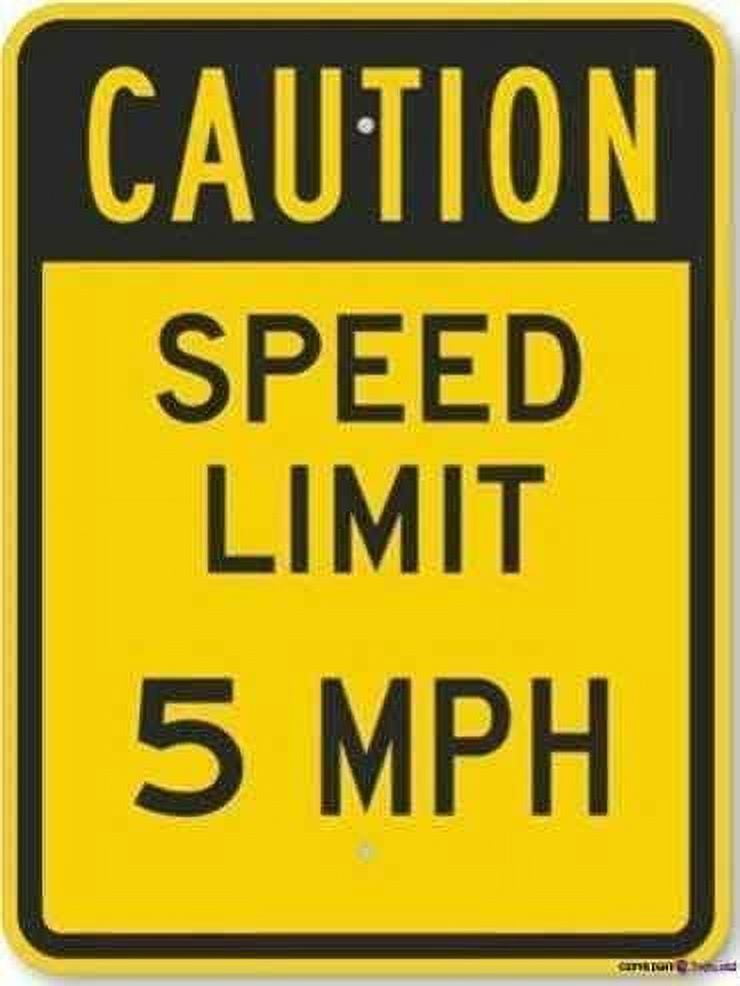 New Warning Signs Metal Tin Sign -Slow Down Speed Limit 5 Mph Prevent ...