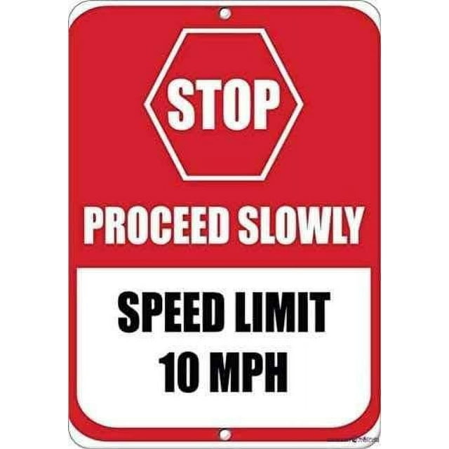 New Warning Signs Metal Tin Sign -Slow Down Speed Limit 5 Mph Prevent ...