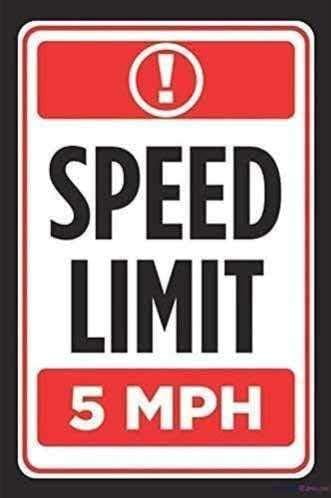 New Warning Signs Metal Tin Sign -Speed Limit 5 Mph Red Black White ...