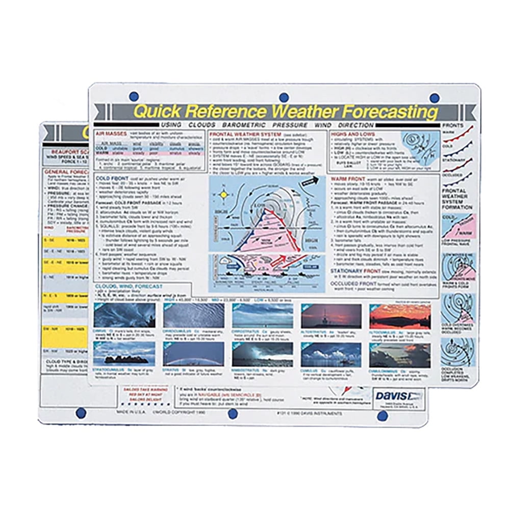Davis Quick Reference Weather Forecasting Card [131] - Walmart.com
