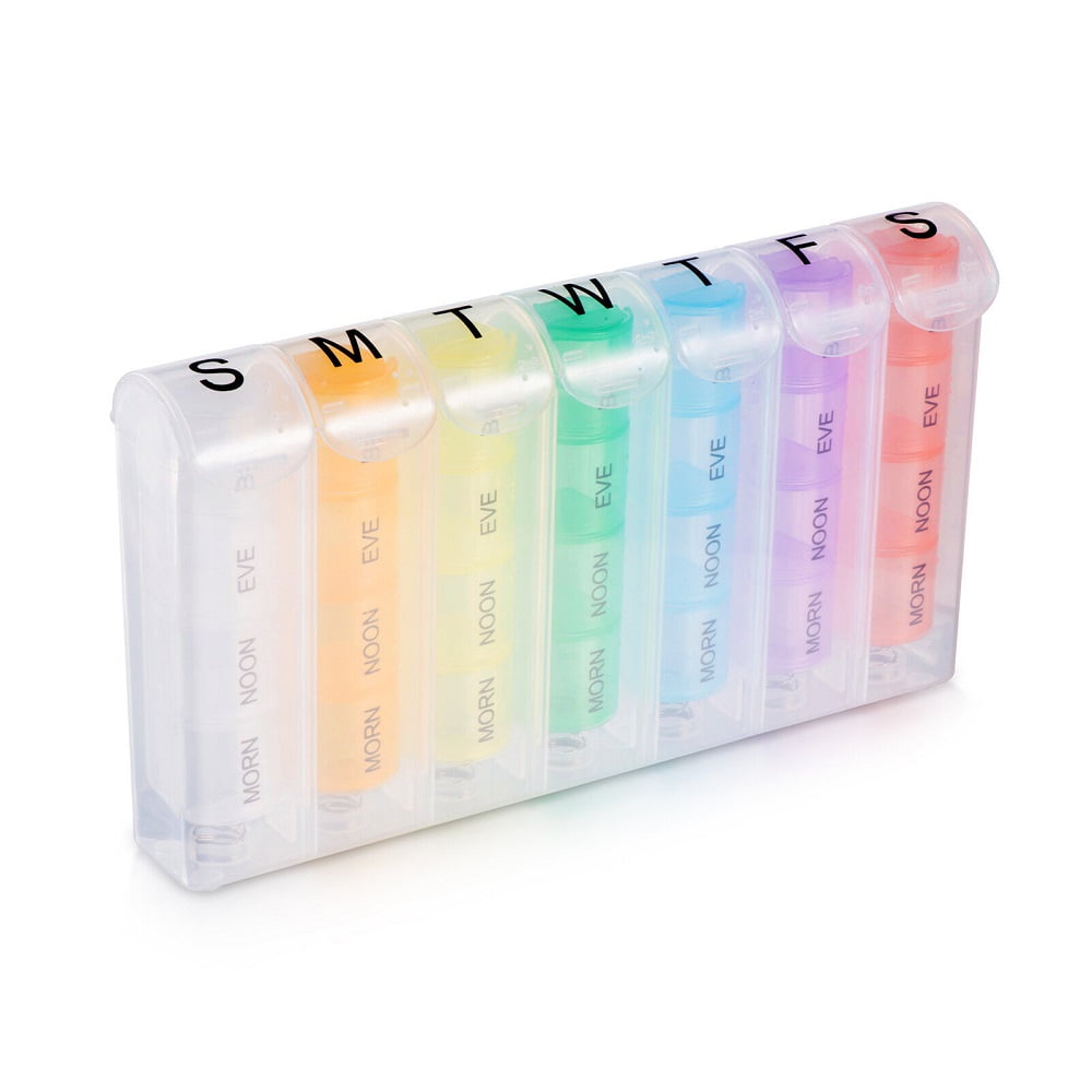 New Weekly Pop Up Pill Box Storage Organizer 7 Day Medication ...