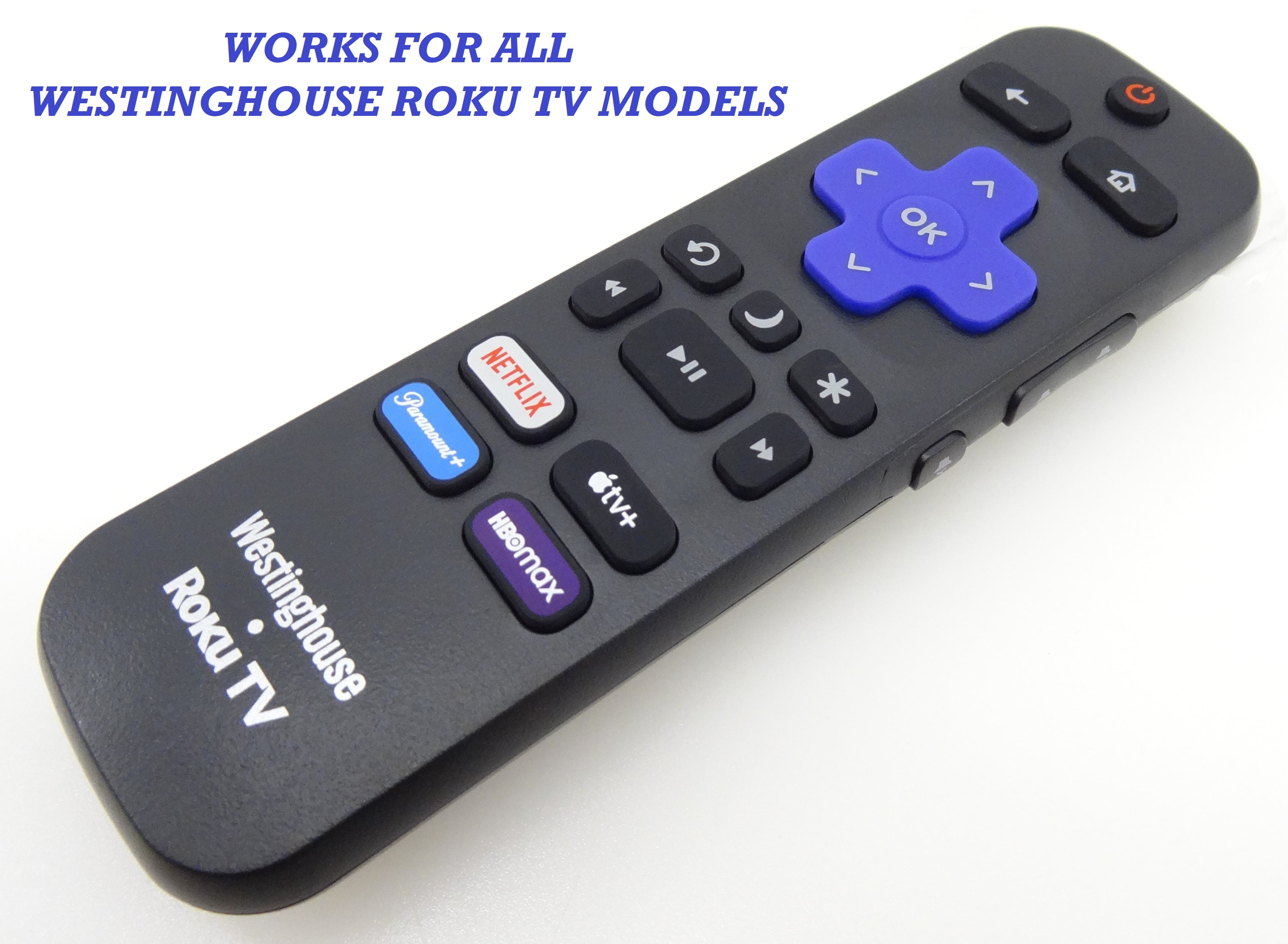 New Westinghouse Roku TV Remote Netflix/AppleTV+/Paramount+/HBOmax ...