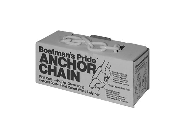 New White Vinyl Chain acco Chain 406980405 1/4" x 5' Boat Size 28 ...