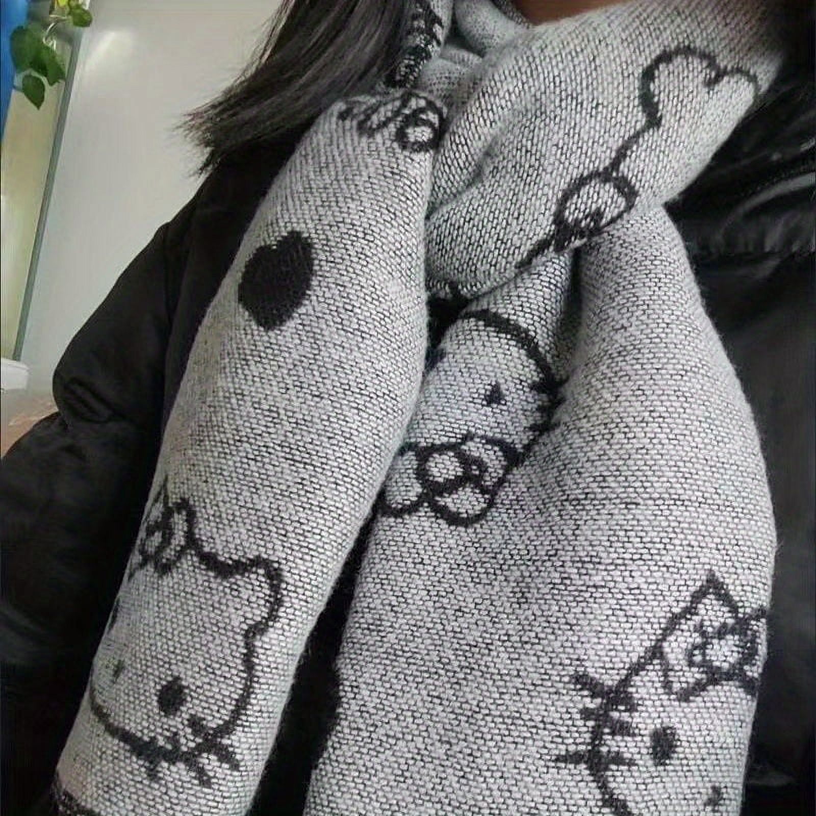 New Winter Japanese JK Style Cute Sanrio Hello Kitty Scarf, Y2k Black ...