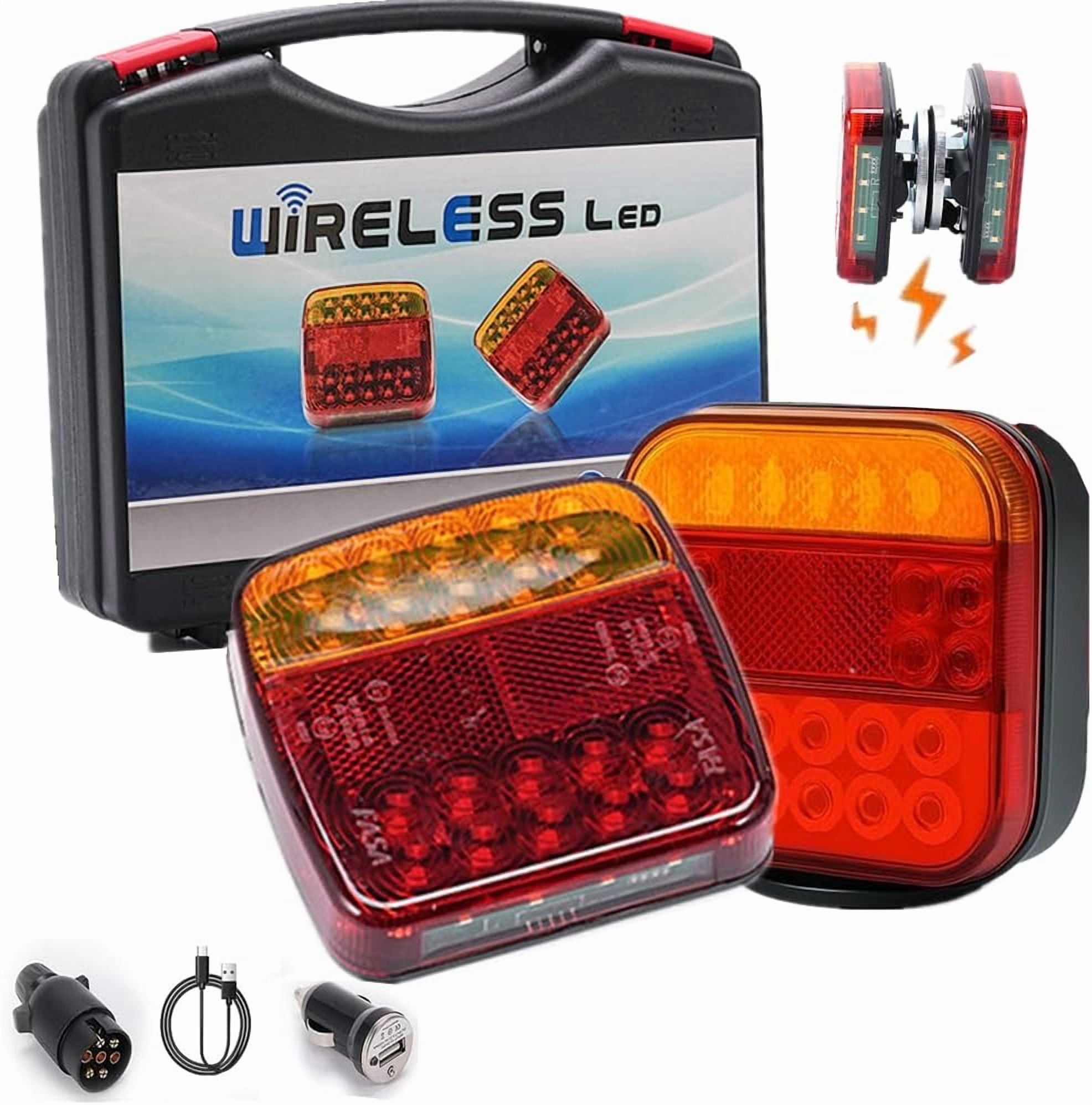 New Wireless Trailer Lights Magnetic Upgraded Taillights with Turn ...