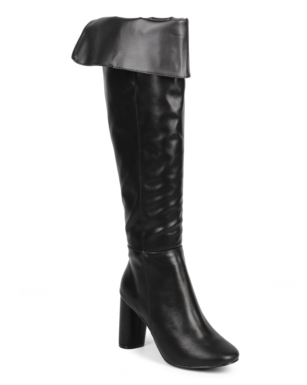 New Women Breckelles Linda-22 Leatherette Over The Knee Block Heel ...