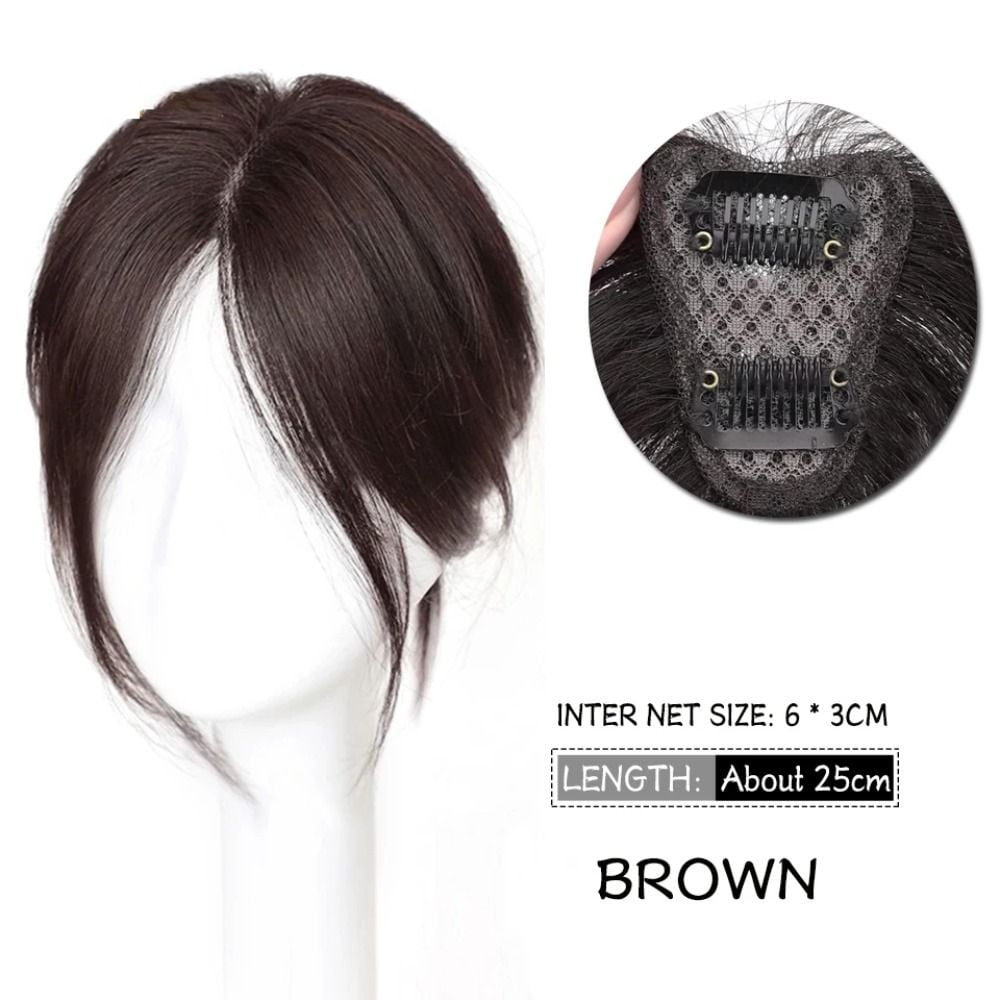 New Women Invisible Synthetic Middle Part False Bangs Side Fringe ...