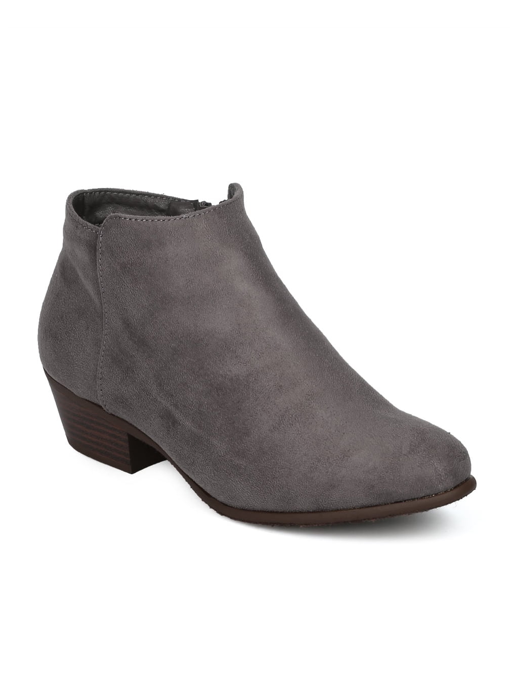 New Women Refresh Rider-01 Faux Suede Low Heel Bootie - Walmart.com