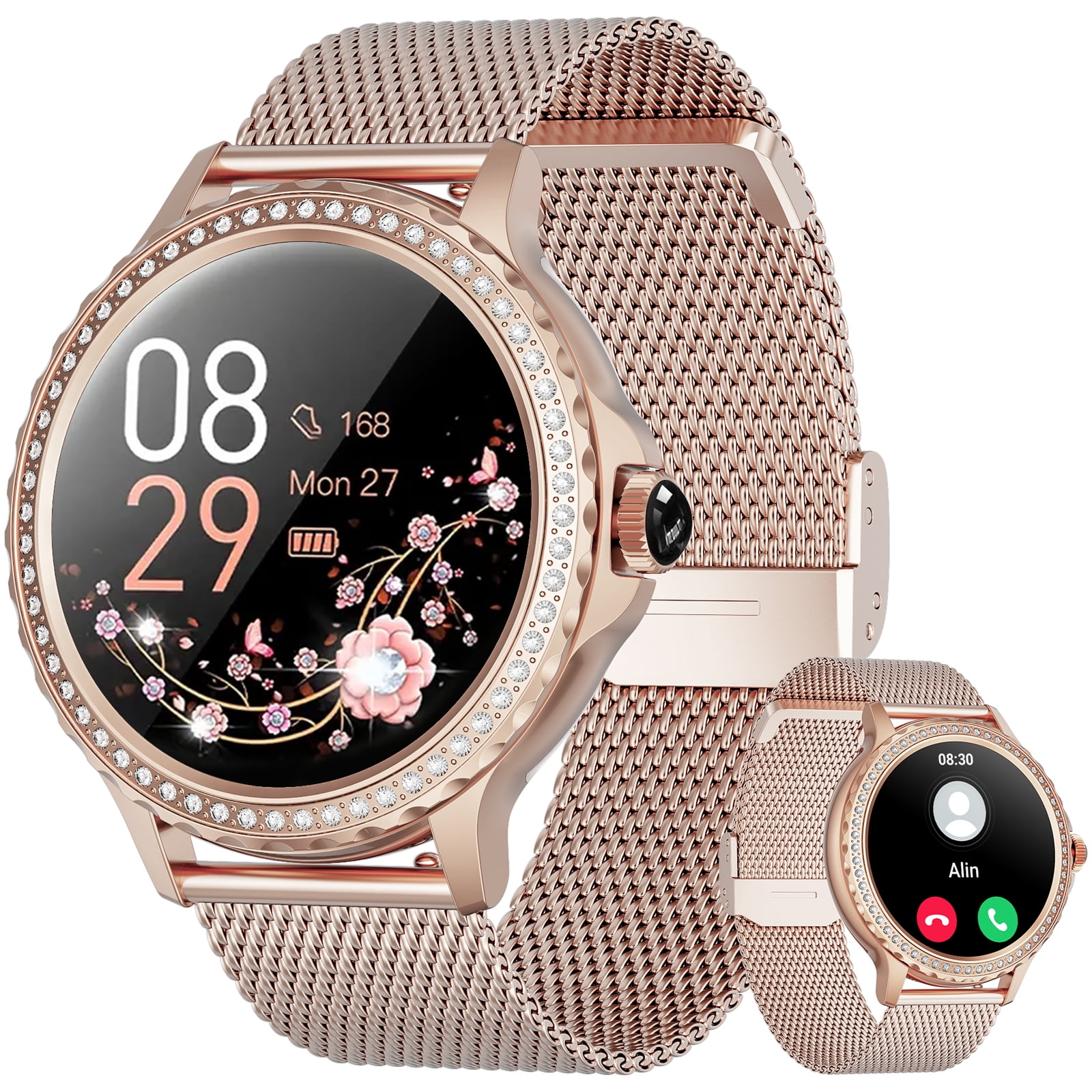 Women's Smartwatch for Android & iOS, Bluetooth Call & Text, Multiple ...
