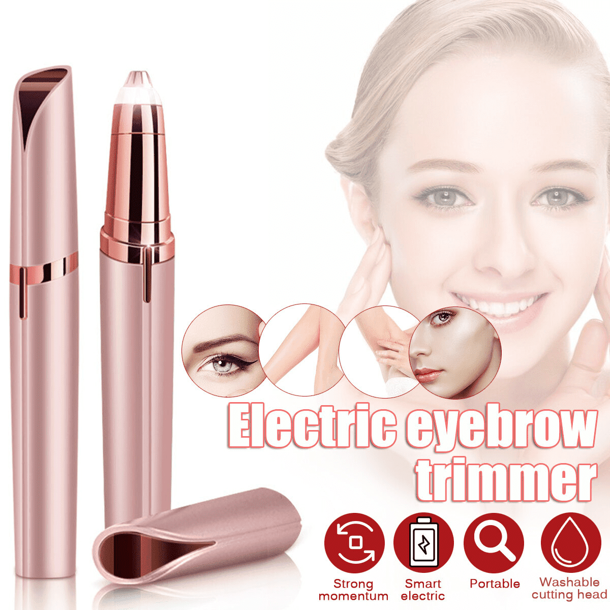 New Women's Flawless Brows Facial Hair Remover Electric Eyebrow Trimmer ...