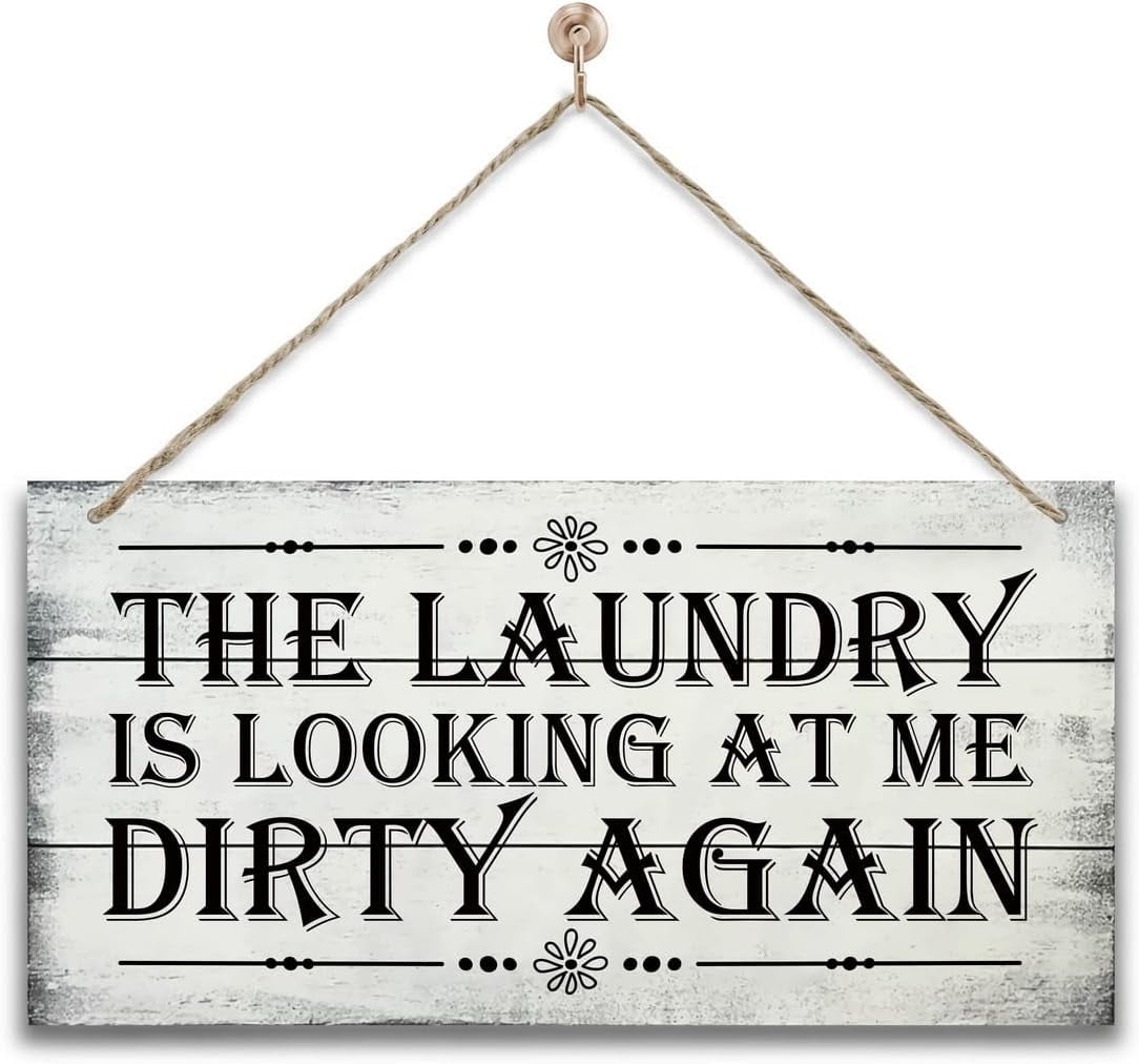New Wood Sign 10x5 Inch Door Sign Funny Laundry Room Sign,The Laundry ...