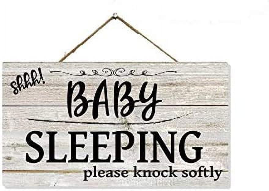 New Wood Sign 10x5 Inch Door Sign Shhh Baby Sleeping Sign Don't Knock Porch Decor Hanging Wooden ...