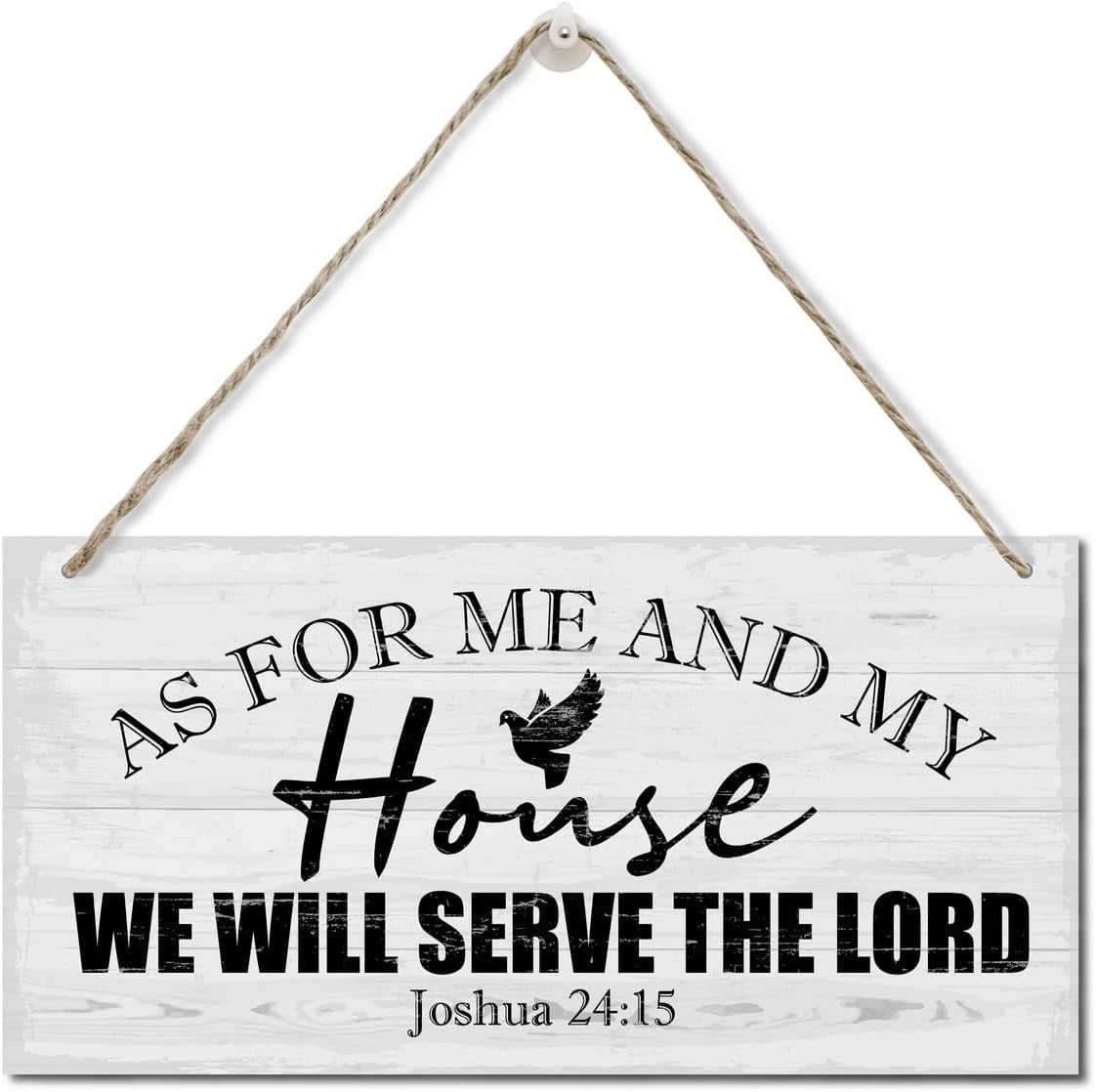 New Wood Sign 10x5 Inch Door Sign As for Me and My House We Will Serve ...