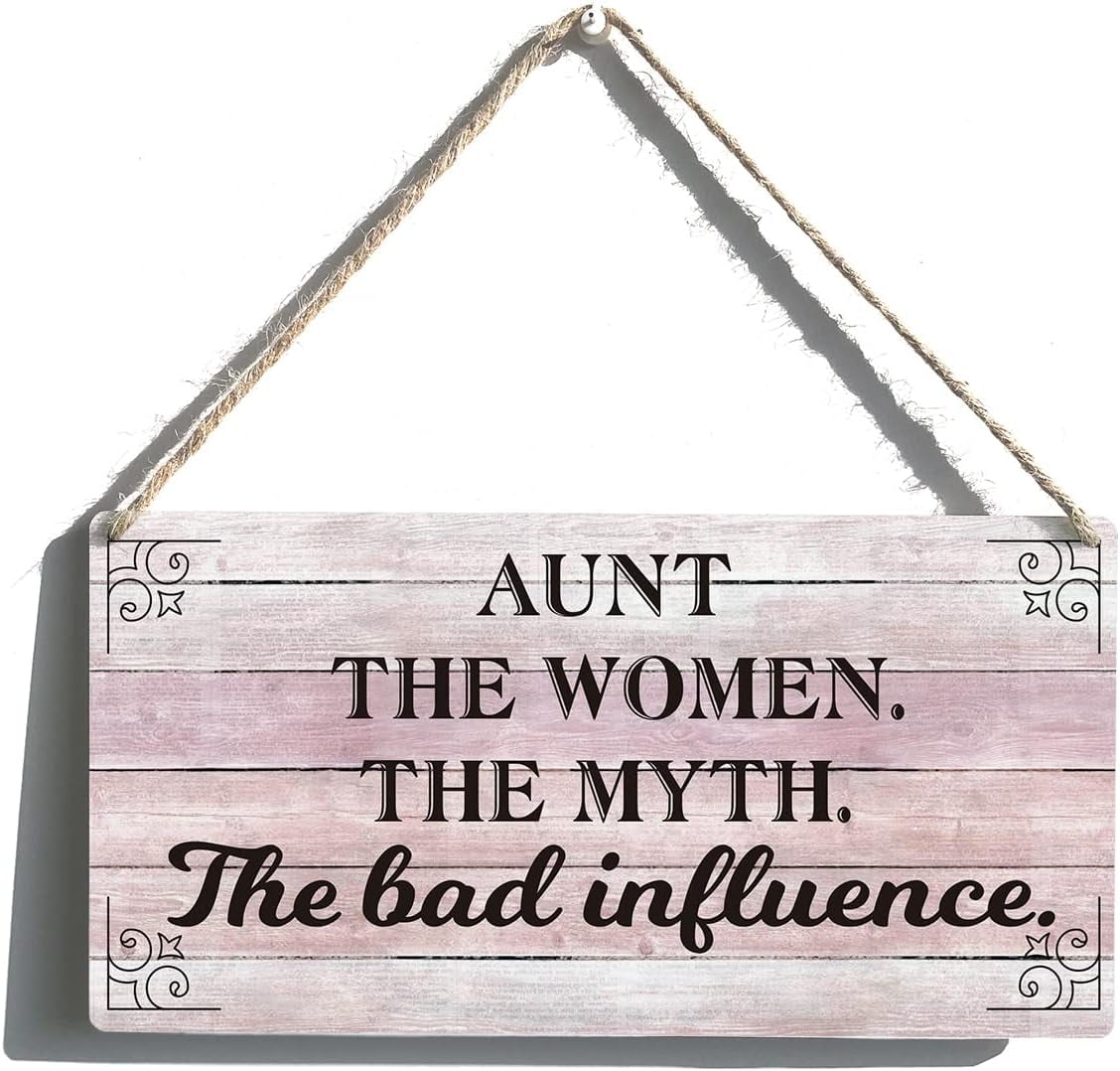 New Wood Sign 10x5 Inch Door Sign Aunt The Women The Myth The Bad ...