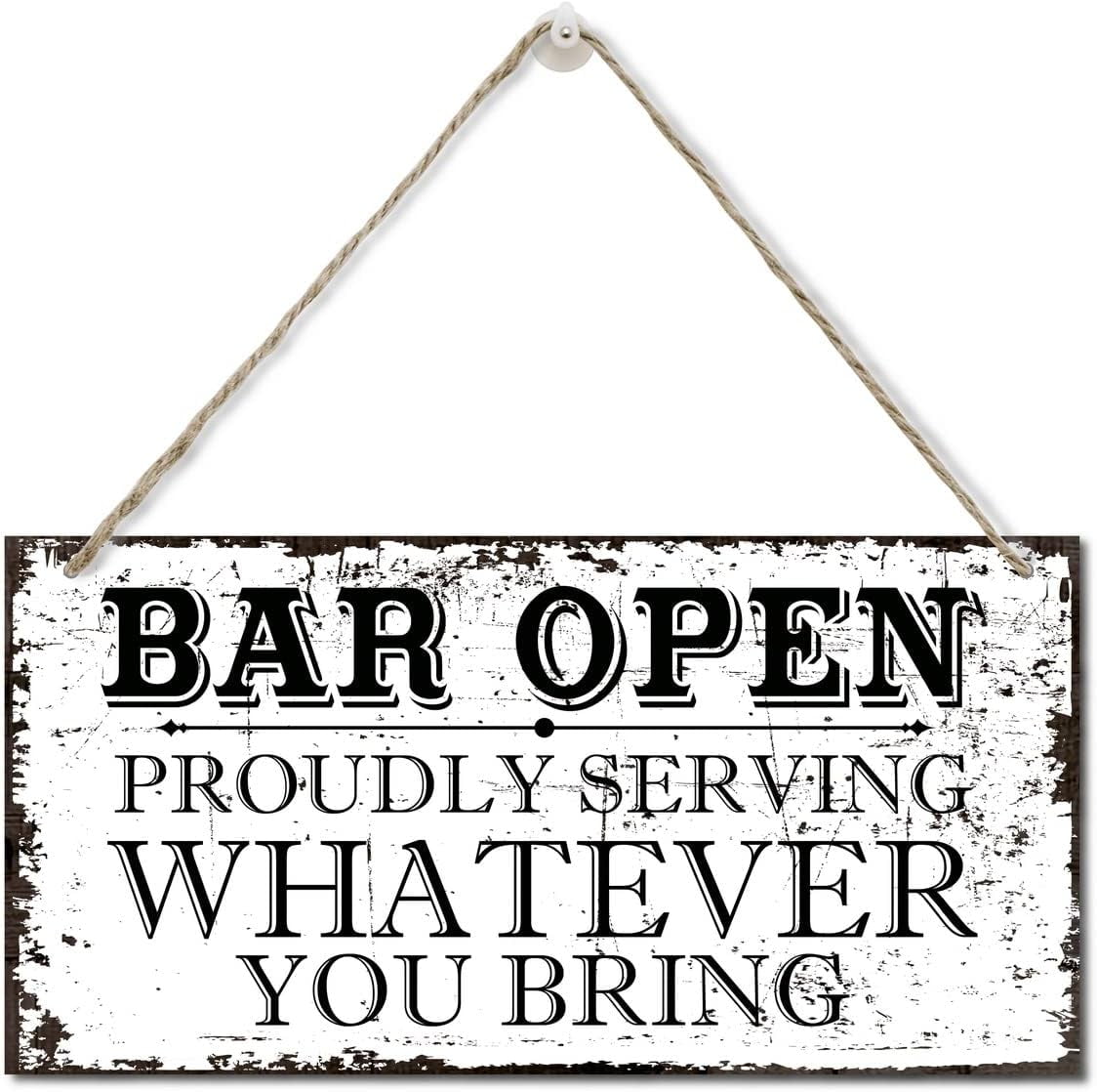 New Wood Sign 10x5 Inch Door Sign Bar Open Proudly Serving Whatever You ...