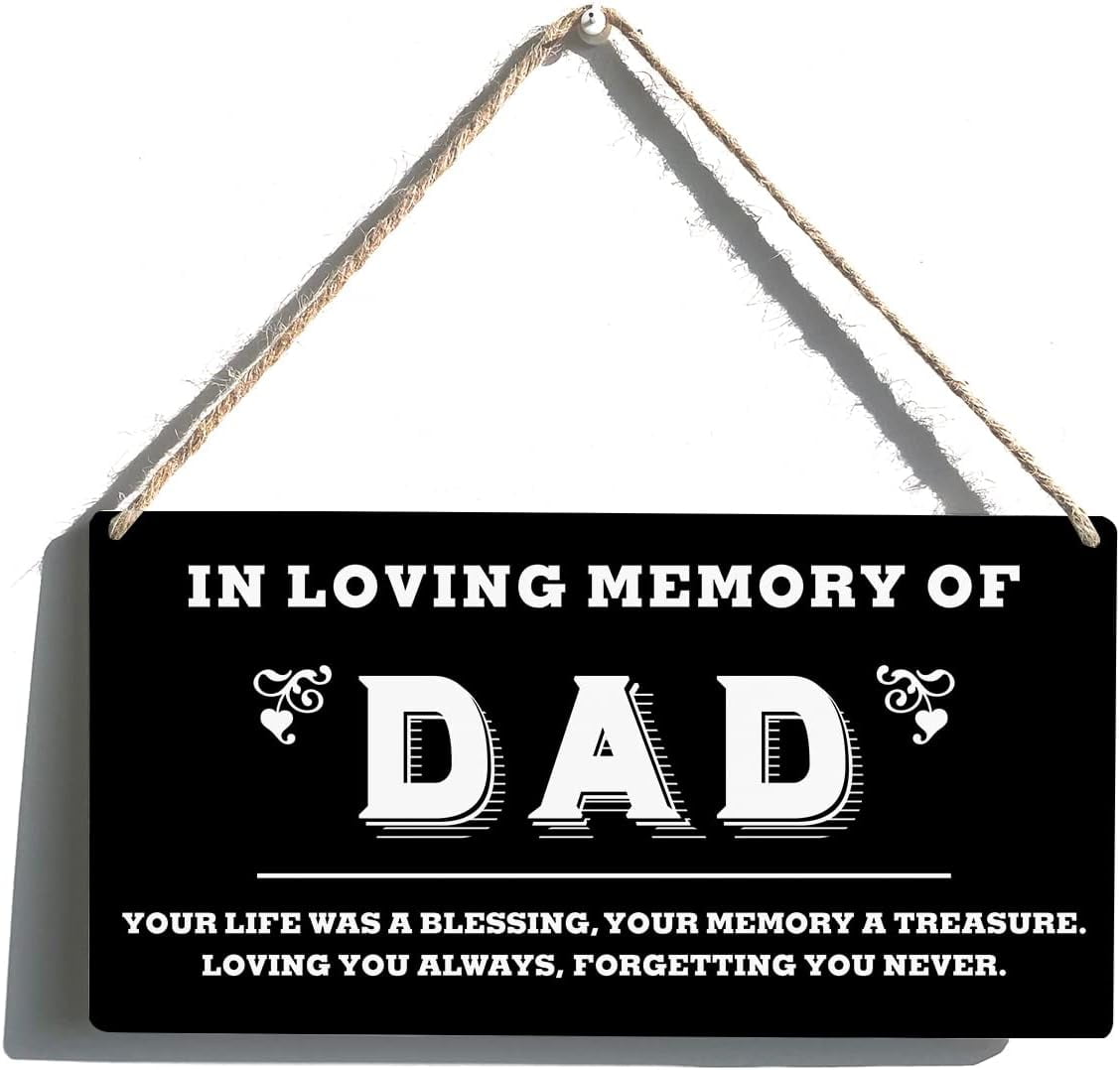 New Wood Sign 10x5 Inch Door Sign Dad Memorial Sign In Loving Memory of ...