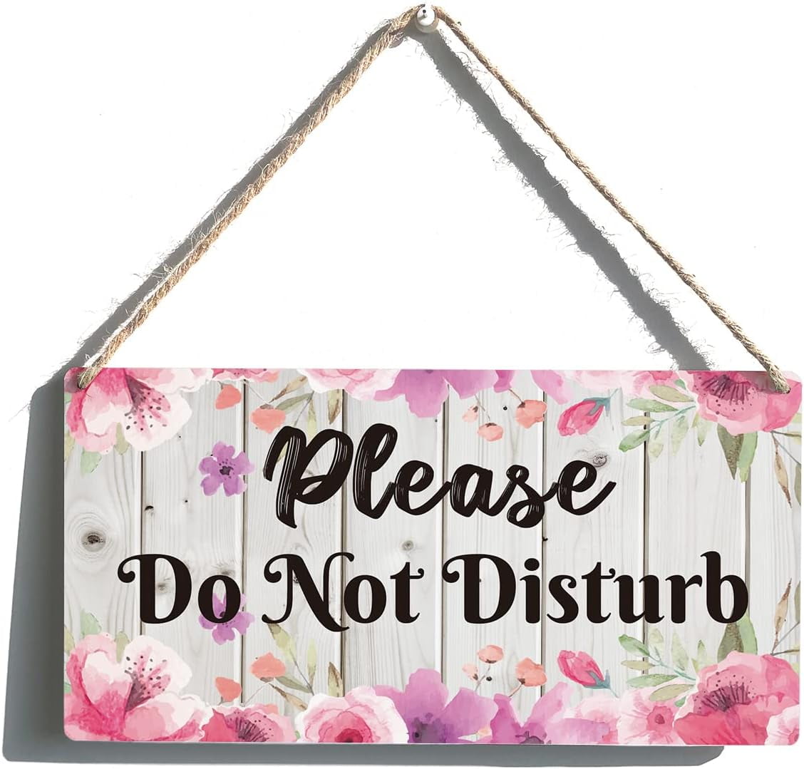 New Wood Sign 10x5 Inch Door Sign Flower Do Not Disturb Sign Please Do ...