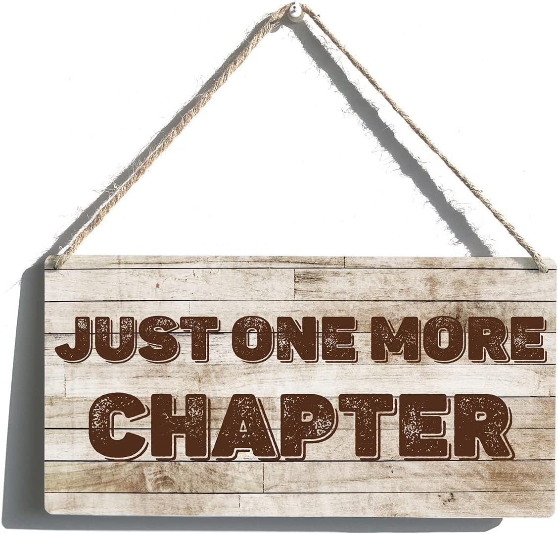 New Wood Sign 10x5 Inch Door Sign Funny Library Signs Just One More ...