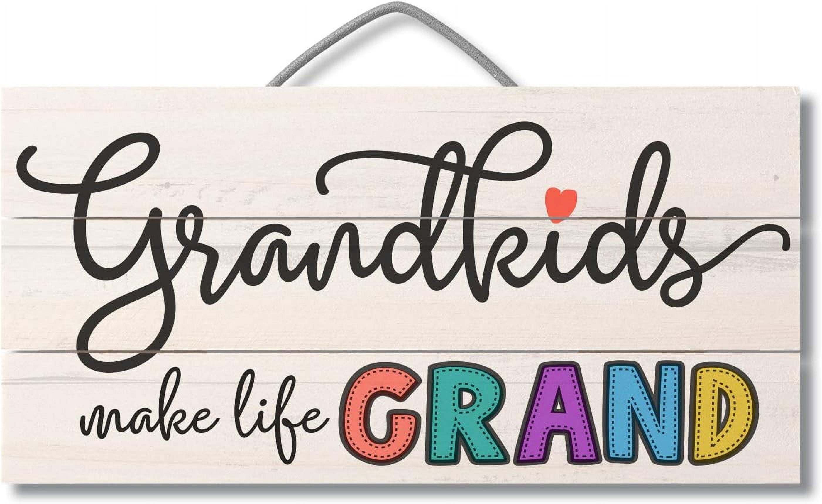 New Wood Sign 10x5 Inch Door Sign Grandkids Make Life Grand Hanging ...