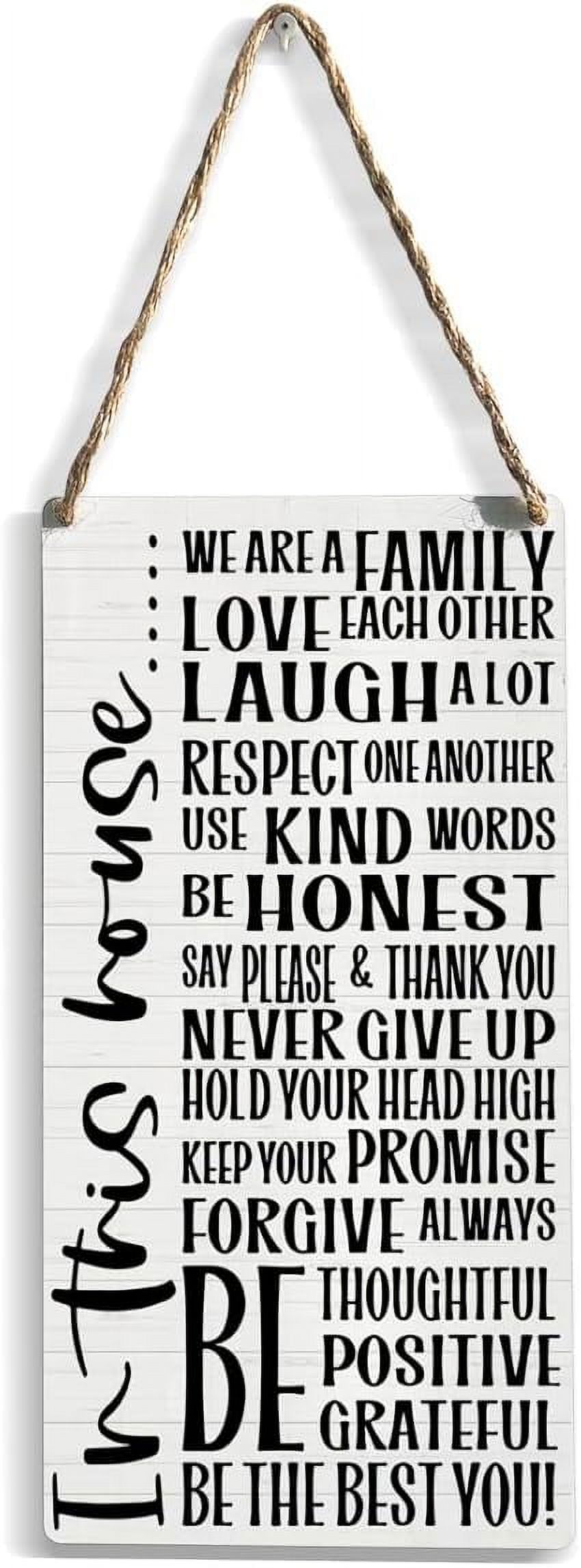 New Wood Sign 10x5 Inch Door Sign House Rules Sign Hanging Wooden Wall ...