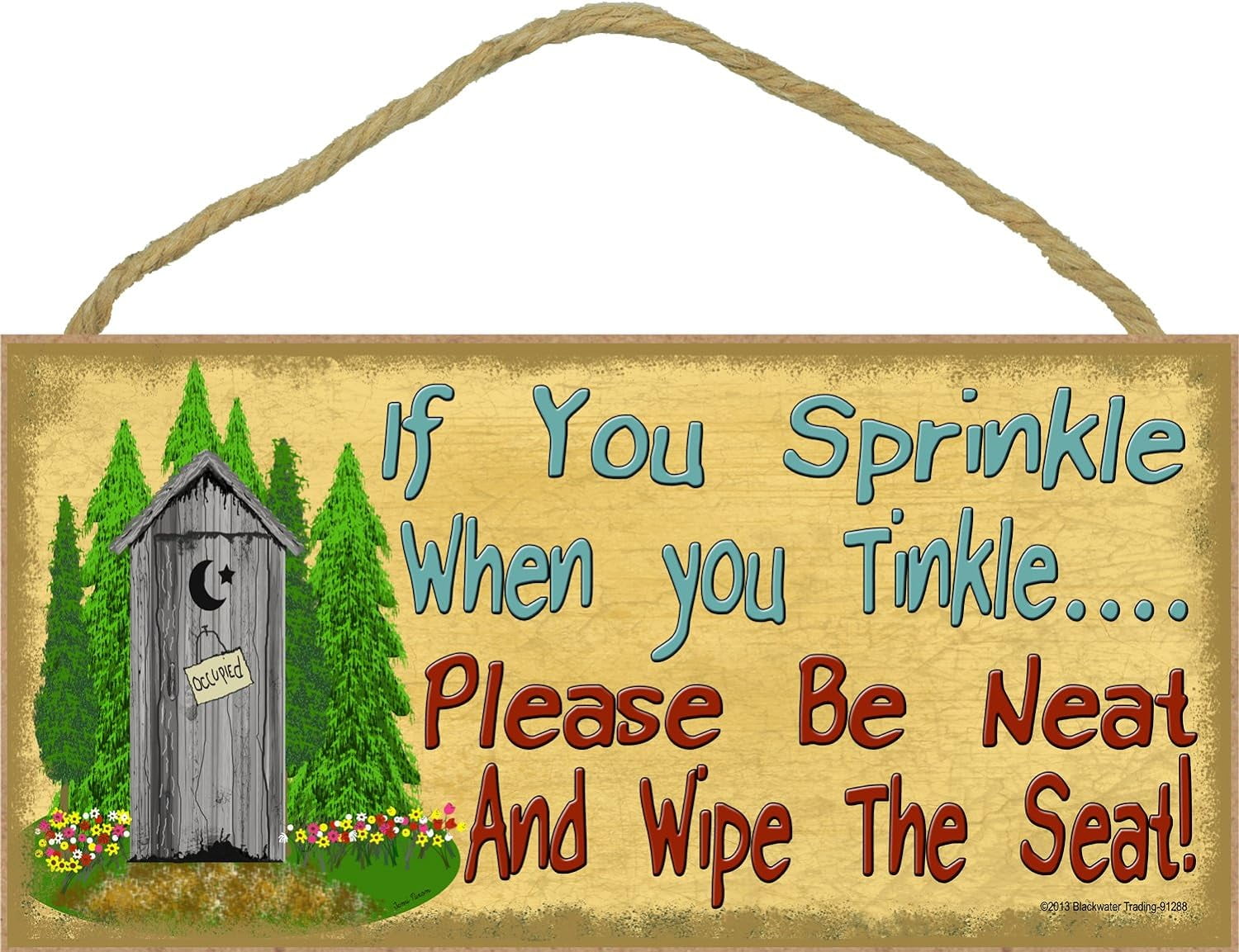 New Wood Sign 10x5 Inch Door Sign If You Sprinkle When You Tinkle ...