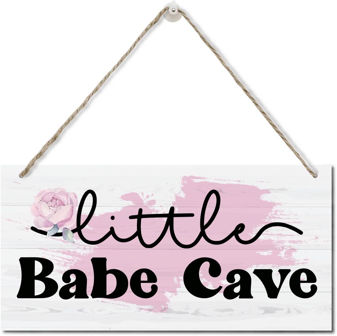 New Wood Sign 10x5 Inch Door Sign Little Babe Cave Hanging Wooden Wall ...