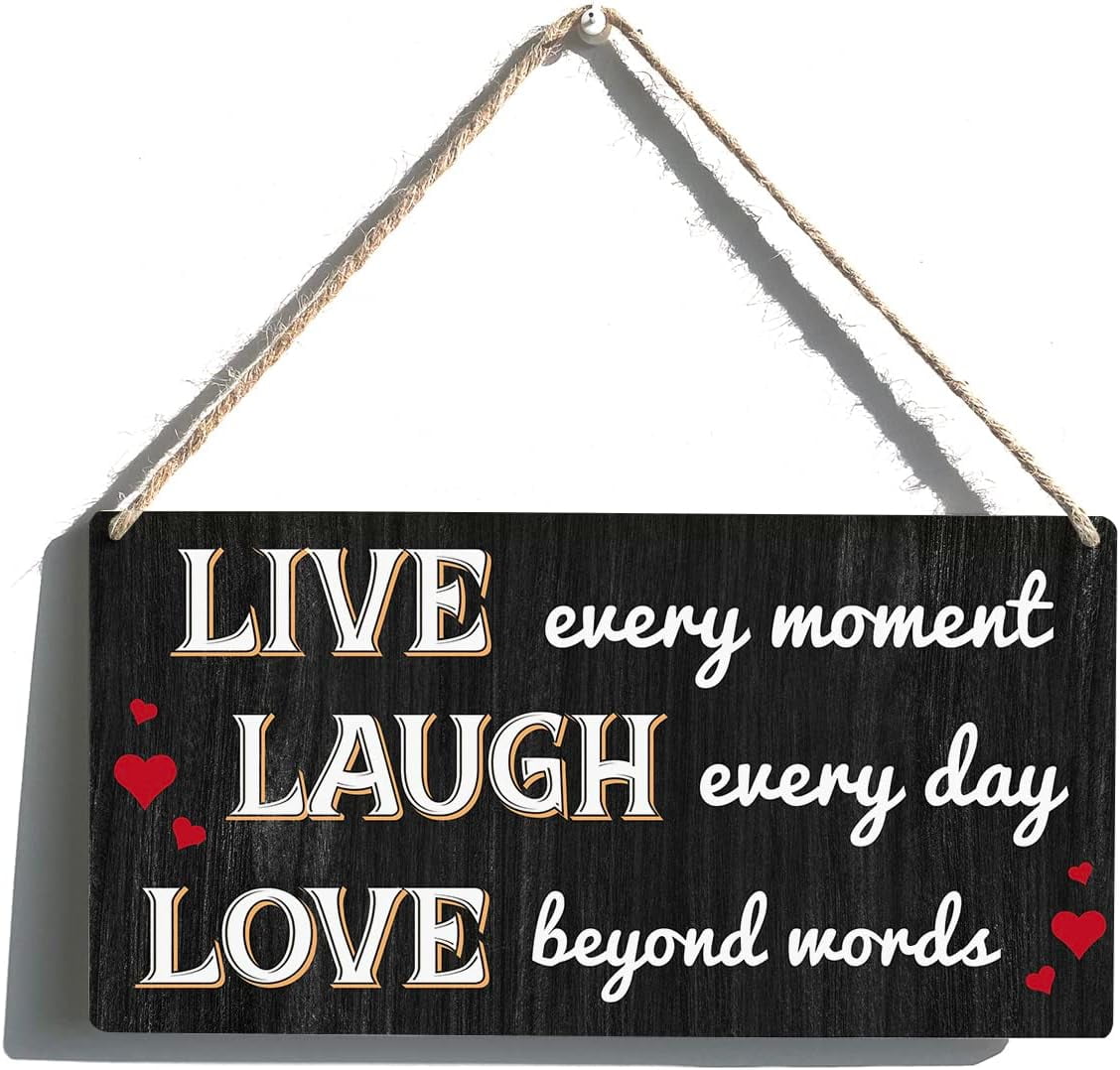 New Wood Sign 10x5 Inch Door Sign Live Every Moment Laugh Every Day ...