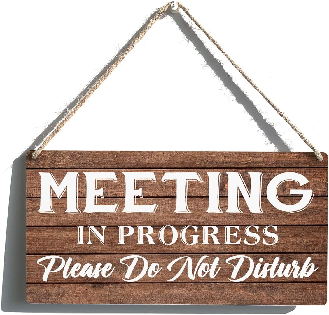 New Wood Sign 10x5 Inch Door Sign Meeting In Progress Please Do Not ...