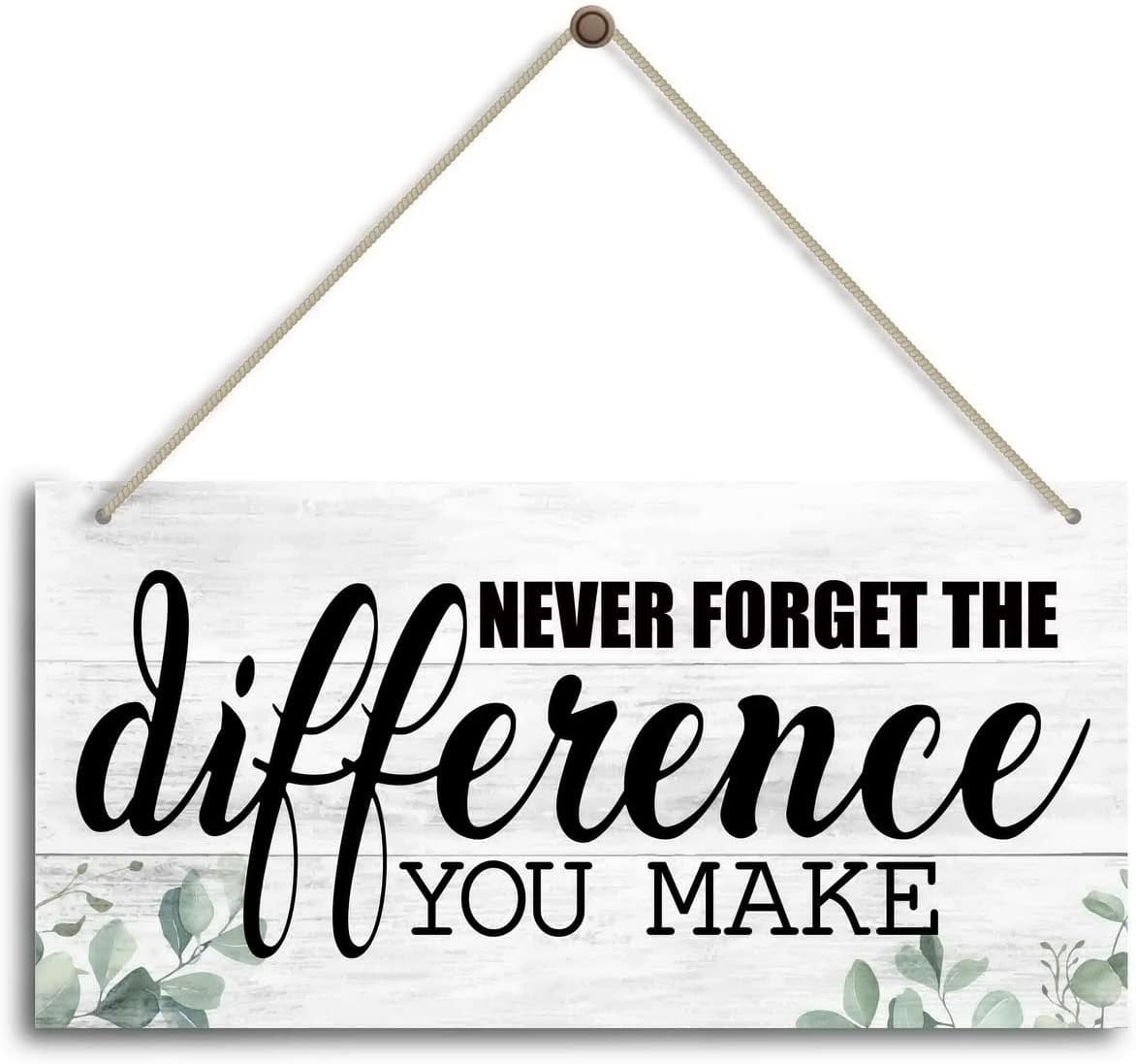 New Wood Sign 10x5 Inch Door Sign Never Forget The Difference You Make ...