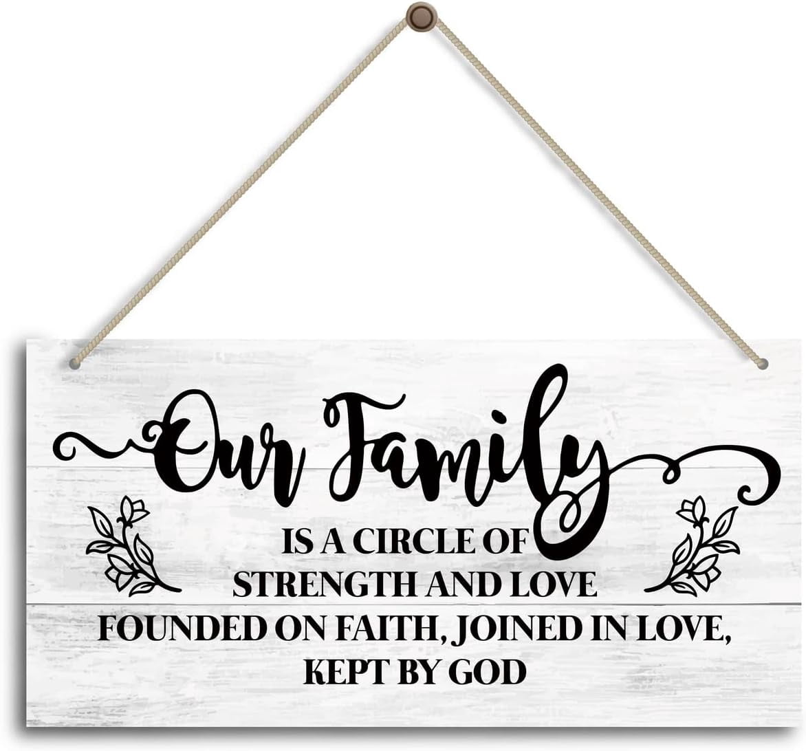 New Wood Sign 10x5 Inch Door Sign Our Family is a Circle of Strength ...