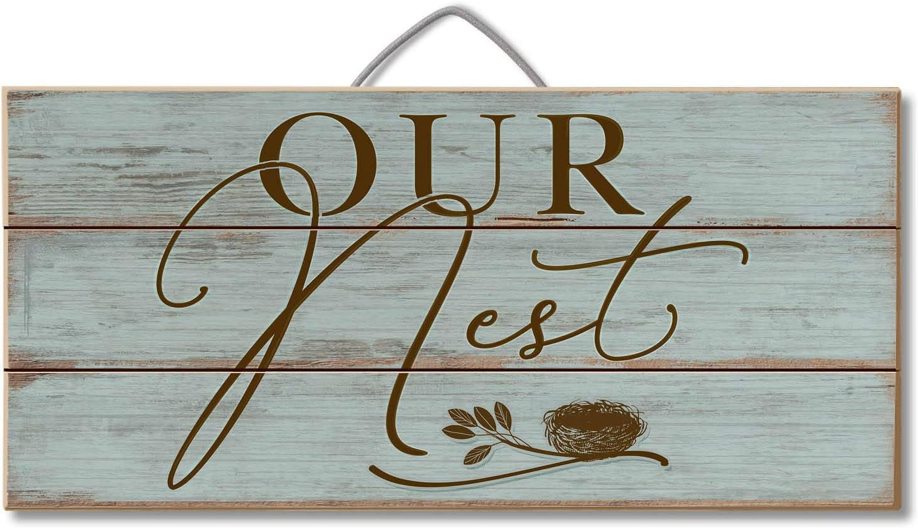 New Wood Sign 10x5 Inch Door Sign Our Nest Hanging Wooden Wall Sign ...