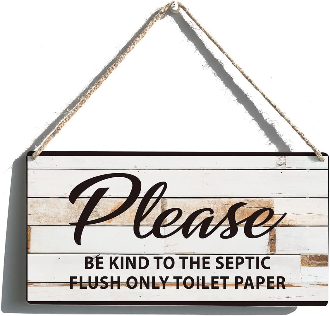 New Wood Sign 10x5 Inch Door Sign Please Be Kind To The Septic Flush ...