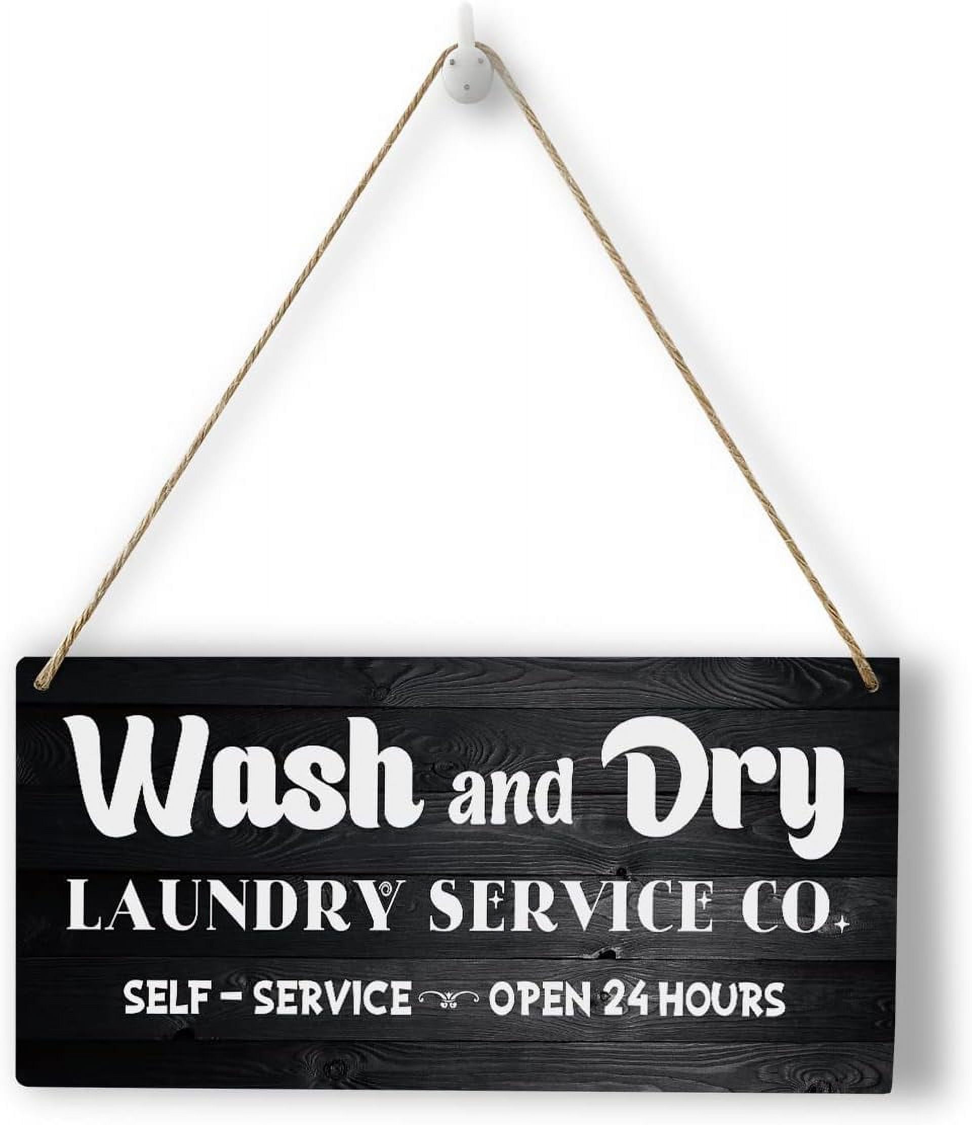 New Wood Sign 10x5 Inch Door Sign Rustic Laundry Room Laundromat ...