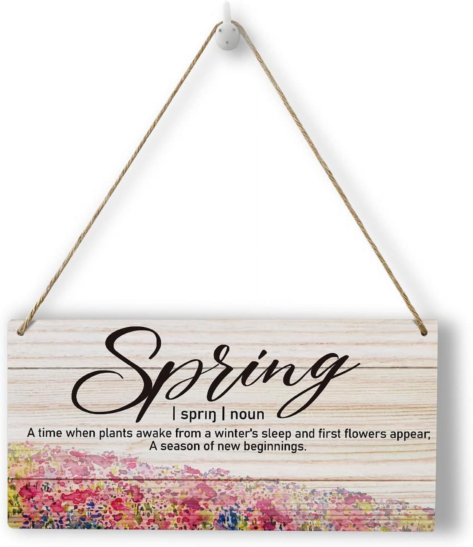 New Wood Sign 10x5 Inch Door Sign Rustic Spring Sign Spring Noun Sign ...