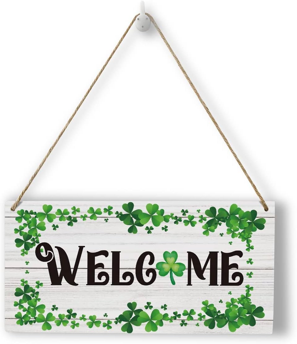New Wood Sign 10x5 Inch Door Sign Rustic Welcome Sign Hanging Wooden ...