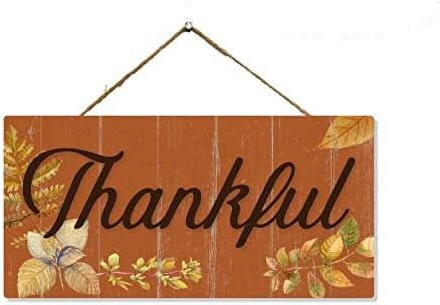 New Wood Sign 10x5 Inch Door Sign Thankful Sign Porch Decor Hanging ...