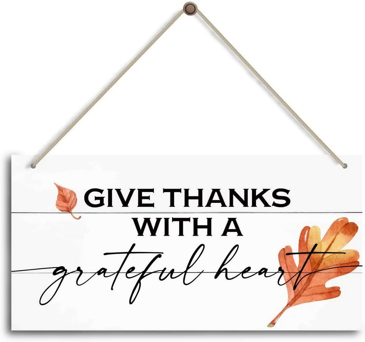 New Wood Sign 10x5 Inch Door Sign Thanksgiving Door Sign Give Thanks ...