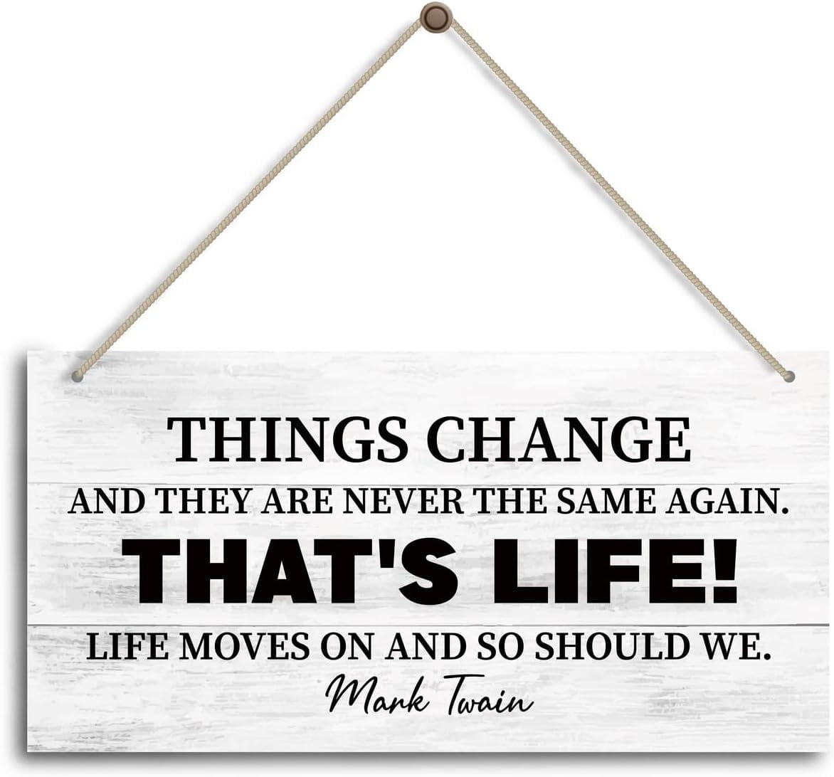 New Wood Sign 10x5 Inch Door Sign That's Life! Life Moves On And So ...