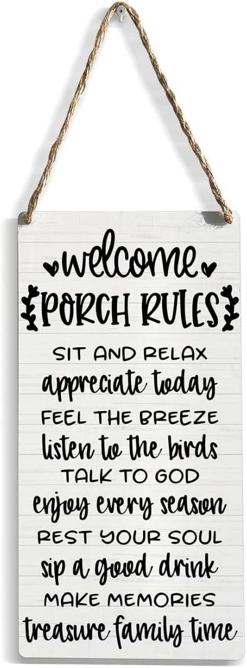 New Wood Sign 10x5 Inch Door Sign Welcome Sign Porch Rules Sign Hanging ...