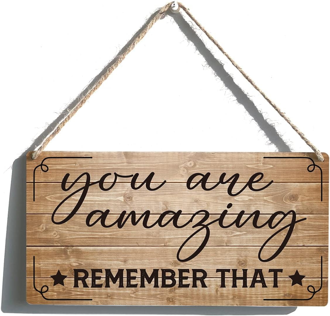 New Wood Sign 10x5 Inch Door Sign You are Amazing Hanging Wooden Wall ...