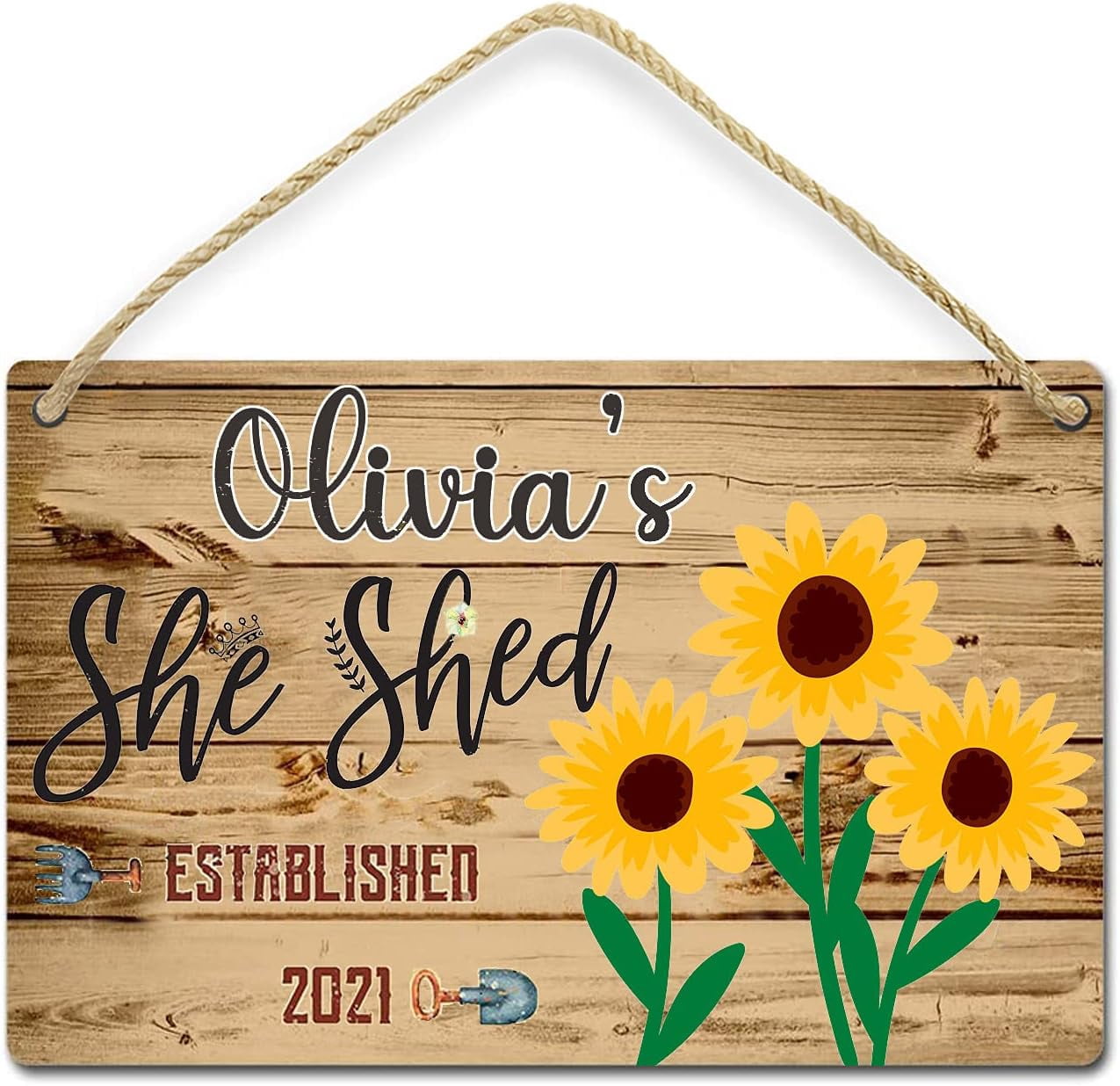 New Wood Sign 5x10 Inch Door Sign Garden Signs Olivia's She Shed Porch ...