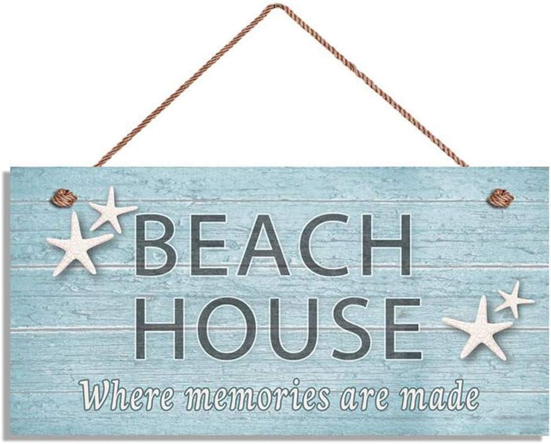 New Wood Sign 5x10 Inch Door Sign Beach House Sign For Hanging Wooden ...