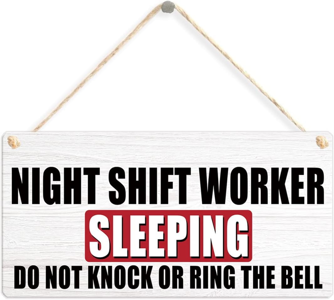 New Wood Sign 5x10 Inch Door Sign Night Shift Worker Sign Don't Disturb ...