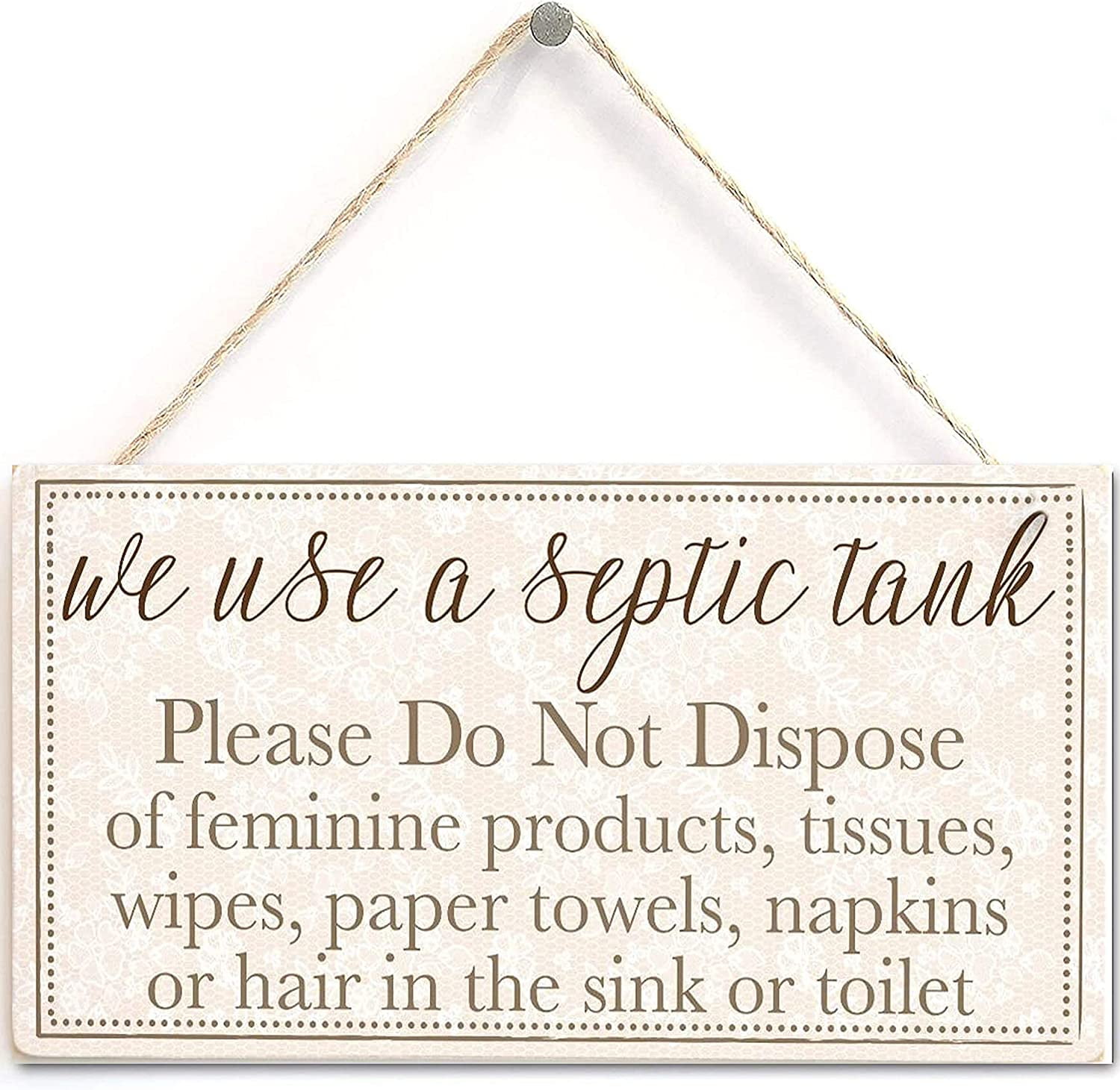 New Wood Sign 5x10 Inch Door Sign We Use a Septic Tank Please Do Not ...