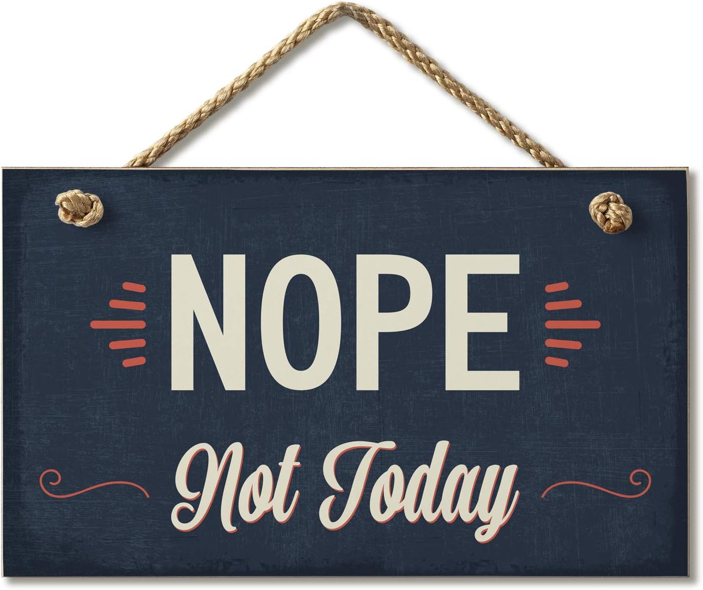 New Wood Sign 5x10 Inch Front Door Sign "Nope Not Today" Hanging Wooden ...