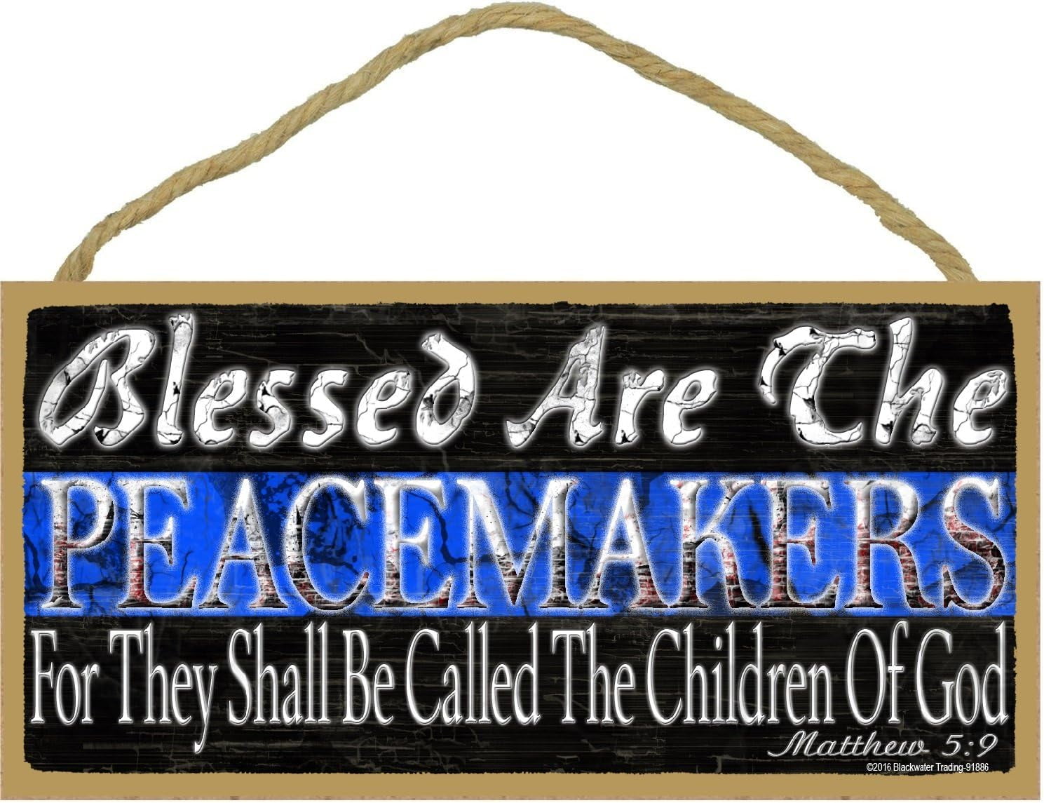 New Wood Sign 8x12 Inch Door Sign Blessed Are The Peacemakers Porch ...