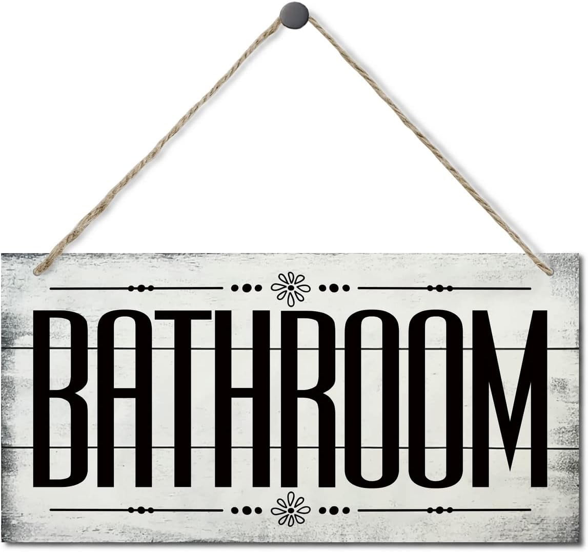 New Wood Sign 8x12 Inch Door Sign Bathroom Sign, Wooden Bathroom Signs ...
