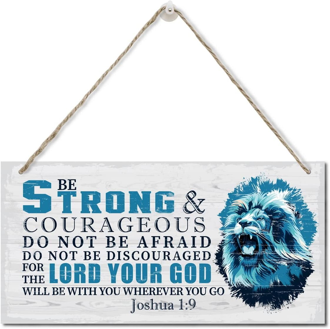 New Wood Sign 8x12 Inch Door Sign Be Strong and Courageous Hanging ...