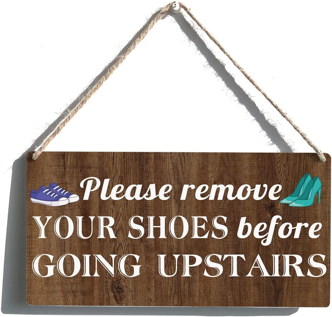 New Wood Sign 8x12 Inch Door Sign Family Sign Please Remove Your Shoes ...