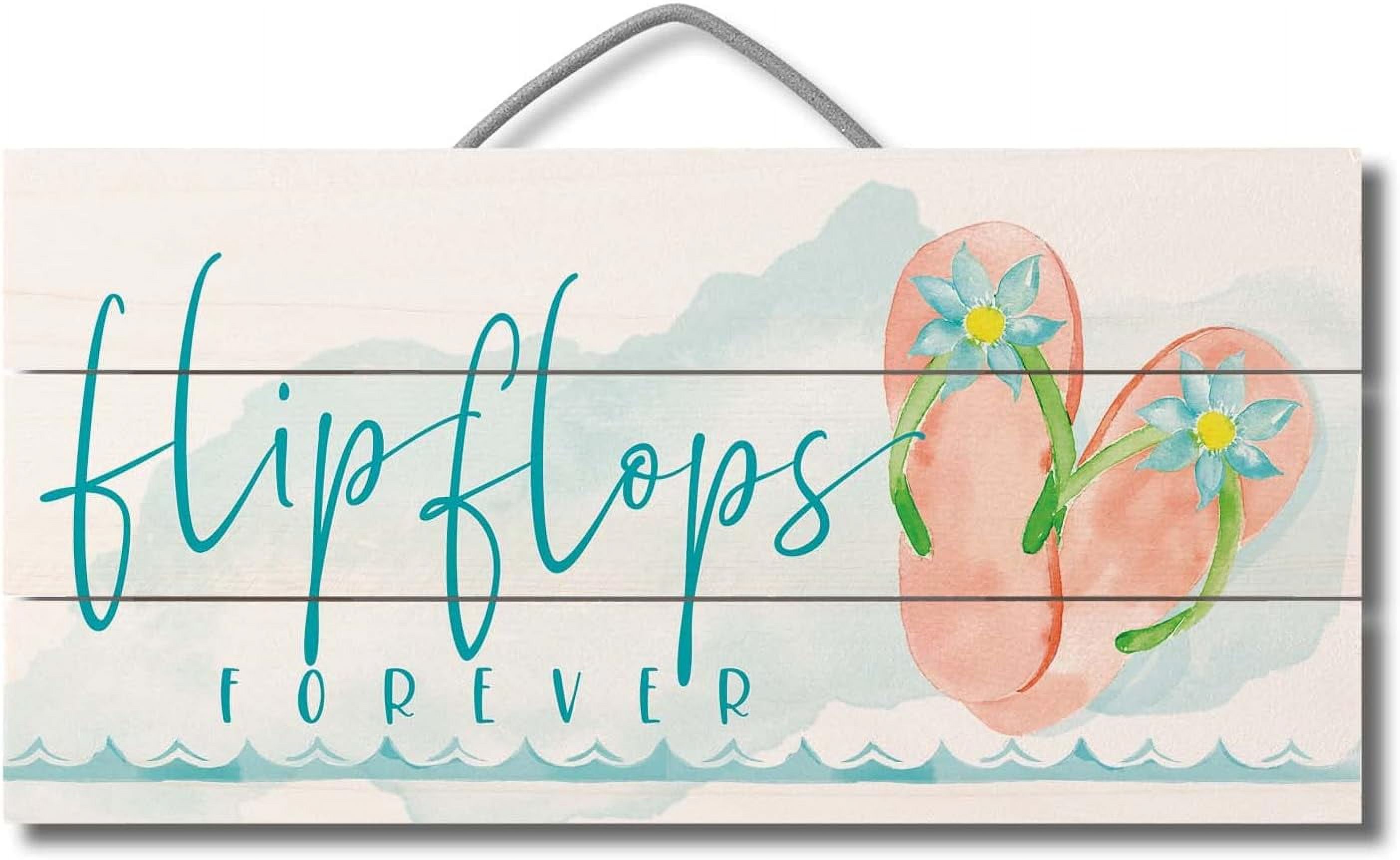 New Wood Sign 8x12 Inch Door Sign Flip Flops Forever Hanging Wooden ...